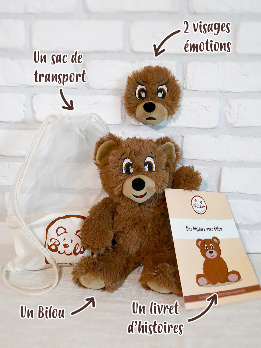 Bilou - Kit Peluche + 2 émotions - Douce France Store